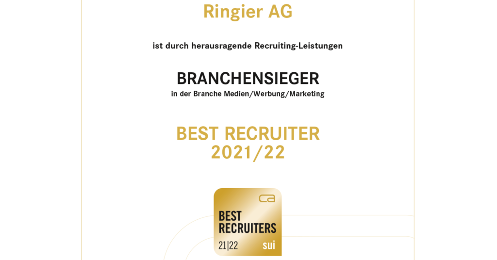 Zum 9. Mal in Folge: Ringier mit goldenem BEST-RECRUITERS-Siegel ...